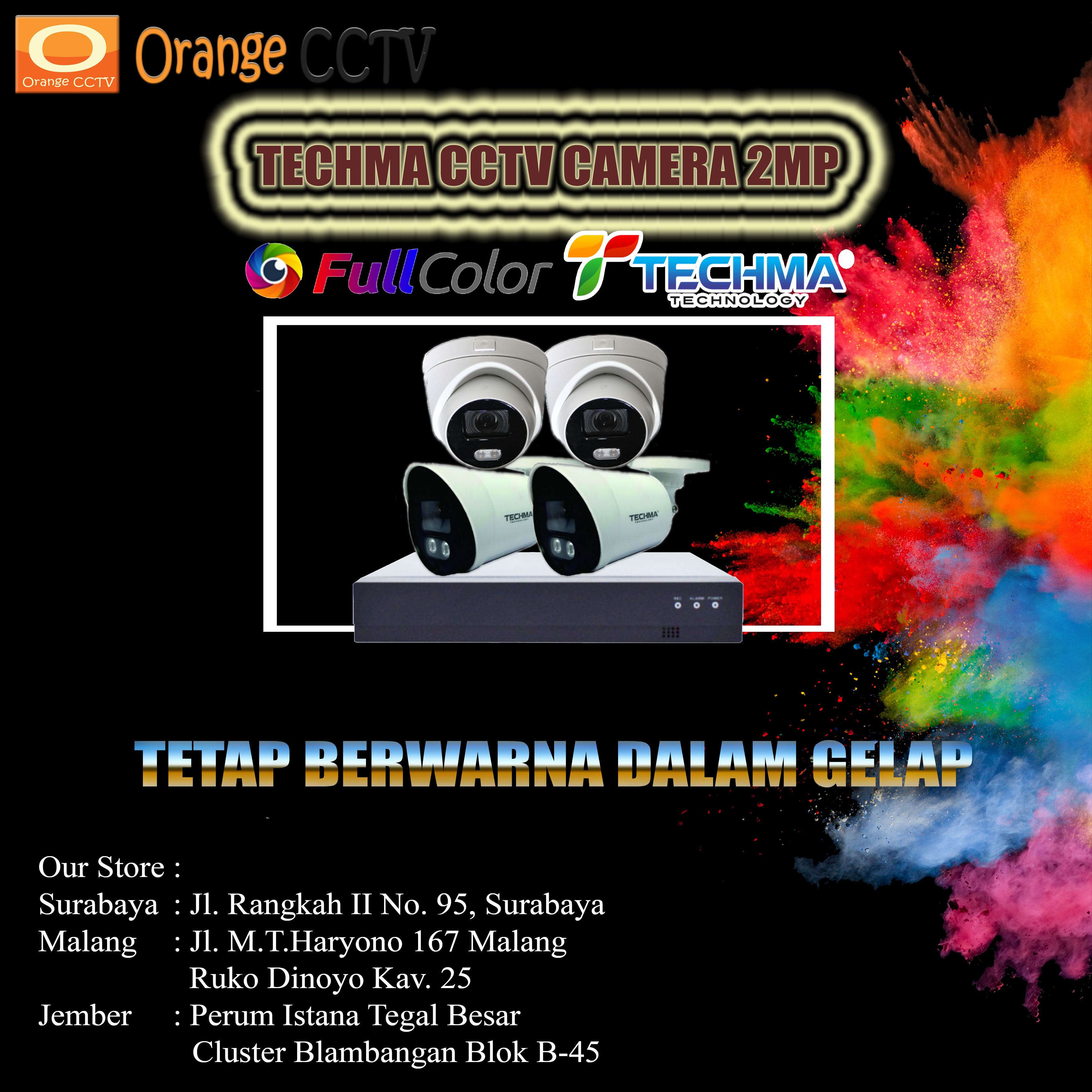 Paket 4 Kamera Techma 2mp Full Color | CCTV Murah, CCTV Kamera, CCTV ...